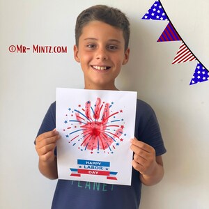 Labor Day Handprint Art Craft | Firework Handprint Art | Happy Labor ...