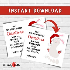 Night Before Christmas Mouse Footprint Poem Card Art Craft Printable ...