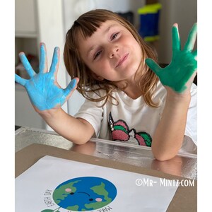 Earth Day Footprint Art Craft | Earth Day Printable for Kids | Happy ...