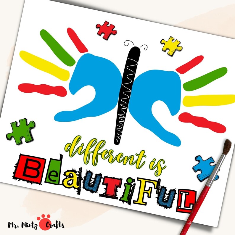 Autism Awareness Handprint Crafts Kids | Different is Beautiful ...