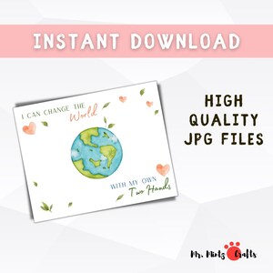 Earth Day Handprint Art Craft | Earth Day Printable for Kids | Happy ...