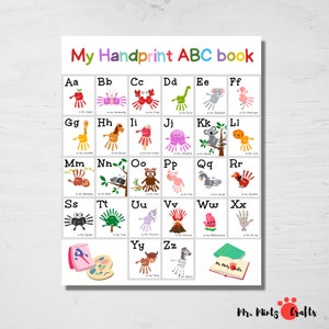 Alphabet Handprint Art Craft My Handprint ABC Alphabet Book - Etsy