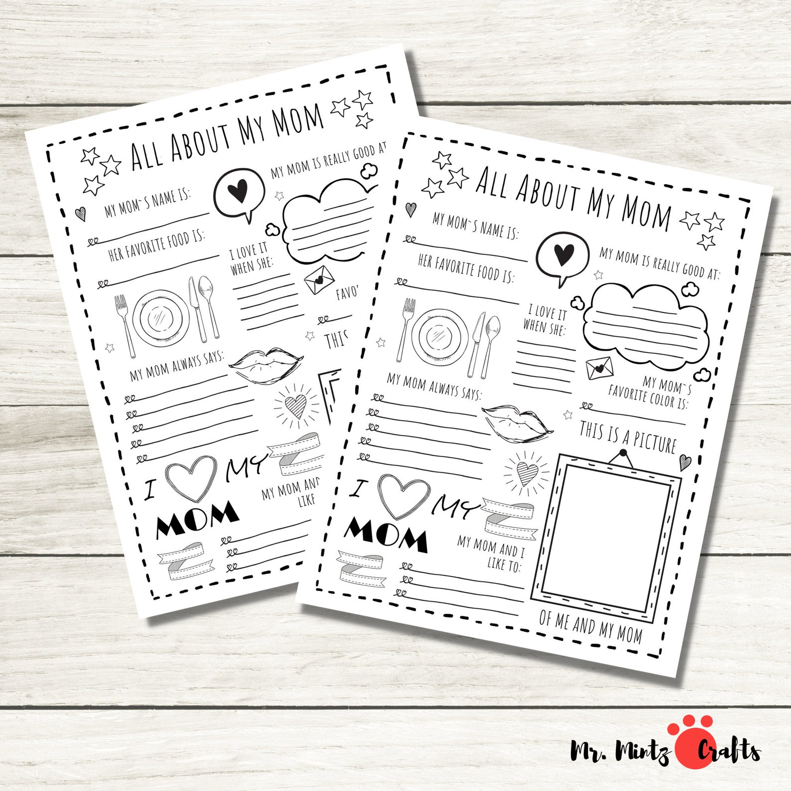 All About My Mom PRINTABLE Fill in the Blankgift for | Etsy