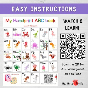 Alphabet Handprint Art Craft | My Handprint ABC Alphabet Book ...