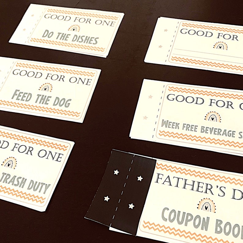 Coupon Book Father's Day Coupons Fathers Day Coupon - Etsy