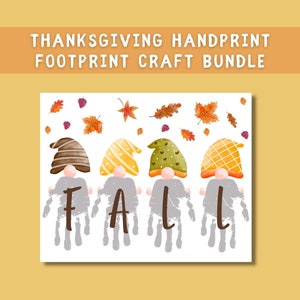 Thanksgiving Handprint Footprint Art Craft Bundle | Turkey Handprint ...