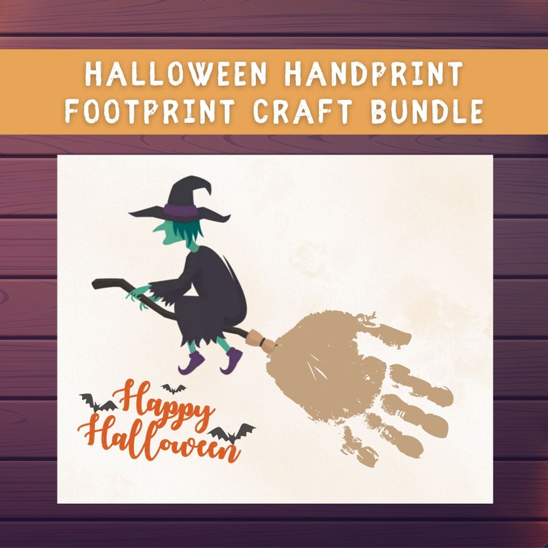 Halloween Handprint Footprint Art Craft Bundle Fall - Etsy