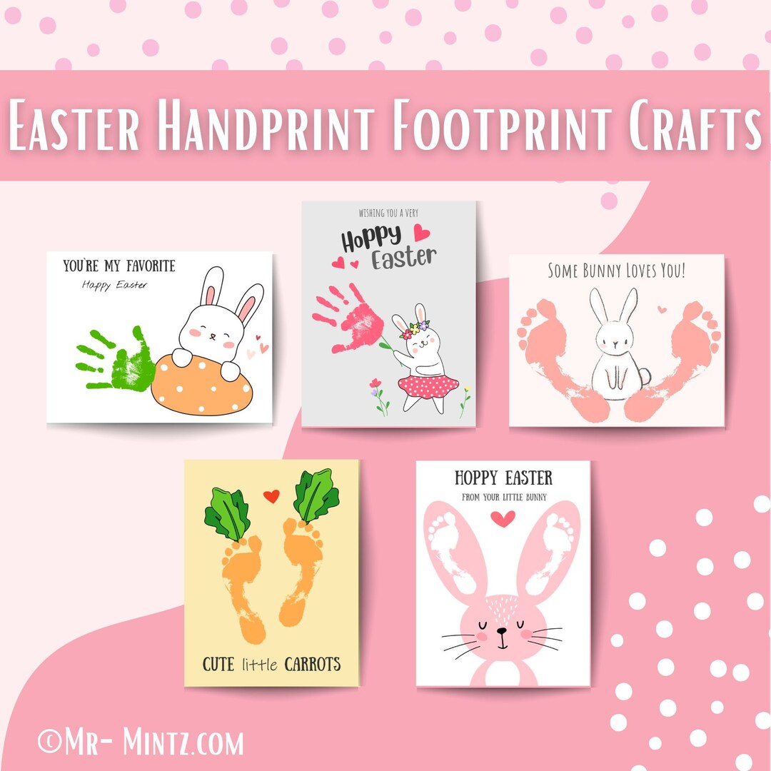 Easter Handprint Footprint Craft Bundle Hoppy Happy Easter Baby ...