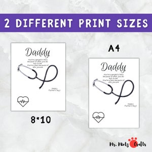 Doctor Dad Father’s Day Handprint Art Craft | Printable Card for ...