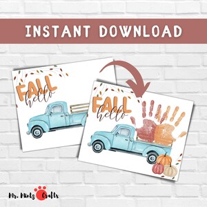 Fall Truck Pumpkin Handprint Craft | DIY Printable Keepsake Kids ...