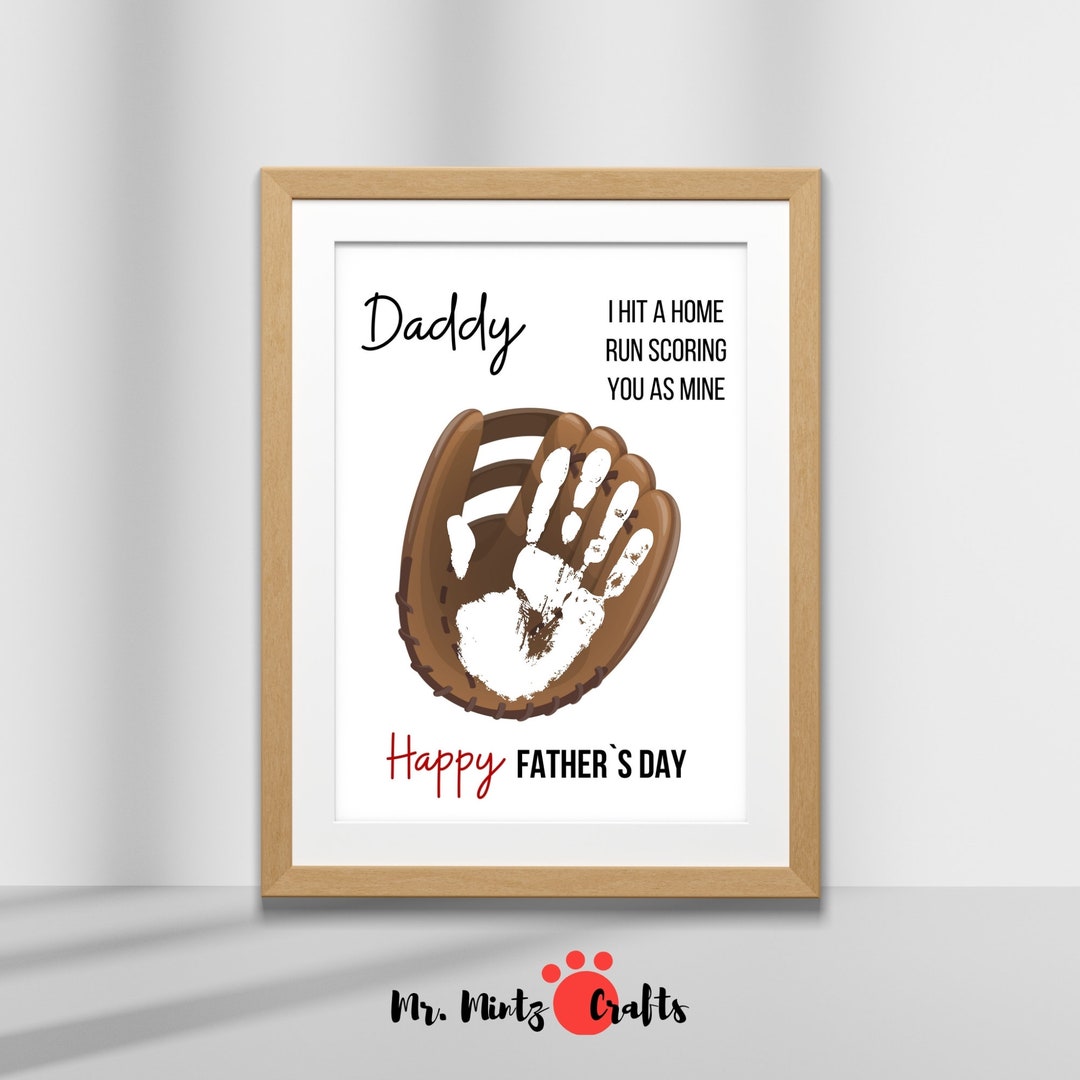 Handprint Art Craft Father's Day Gift for Dad Daddy | Baseball Dad Gift ...