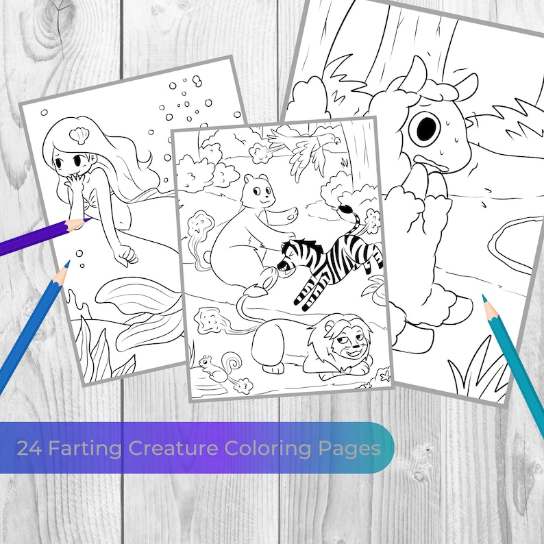 The Farting Animals Coloring Book | Printable Coloring Pages for Kids ...