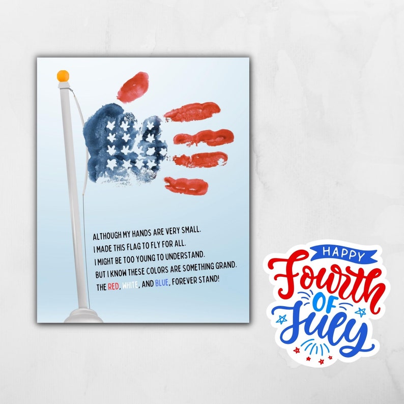 Fourth of July Handprint Footprint Art Crafts | Patriotic Crafts ...