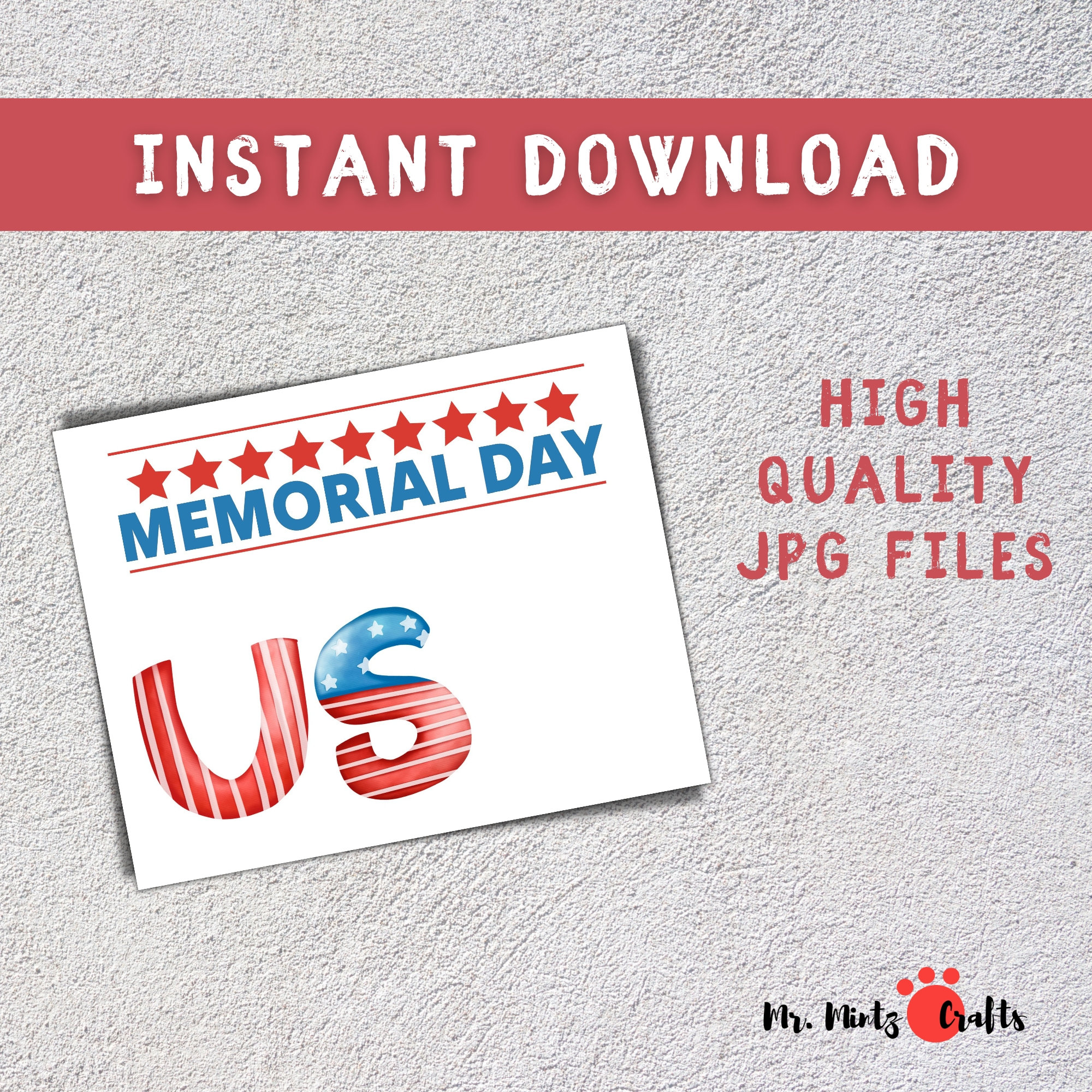 Memorial Day DIY Kids Handprint Keepsake Art Craft Printable | Memorial ...