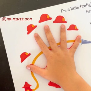Firefighter Fathers Day Gift | Fathers Day Handprint Art Craft ...