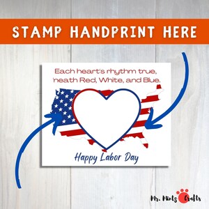 Flag Poem Labor Day Handprint Keepsake Art Craft Printable | USA ...