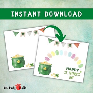 St Patrick's Day Handprint Art Craft Activities | Shamrock Pot of Gold ...
