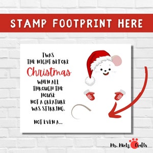 Night Before Christmas Mouse Footprint Poem Card Art Craft Printable ...