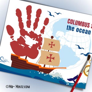 Columbus Day Handprint Craft Printable Explorer Activity for Kids With ...