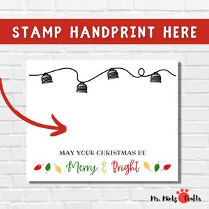 Handprint Christmas Lights | Christmas Handprint Art Crafts Template ...