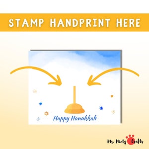 Hanukkah Chanukah Handprint Fingerprint Art Craft | Happy Hanukkah Card ...