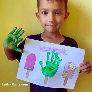 Summer Handprint Footprint Fingerprint Art Craft for Kids Printable ...