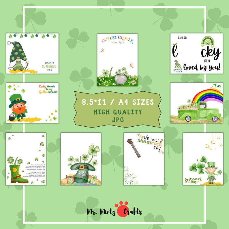 St. Patrick's Day Handprint Craft Activity Kids | Printable Shamrock ...