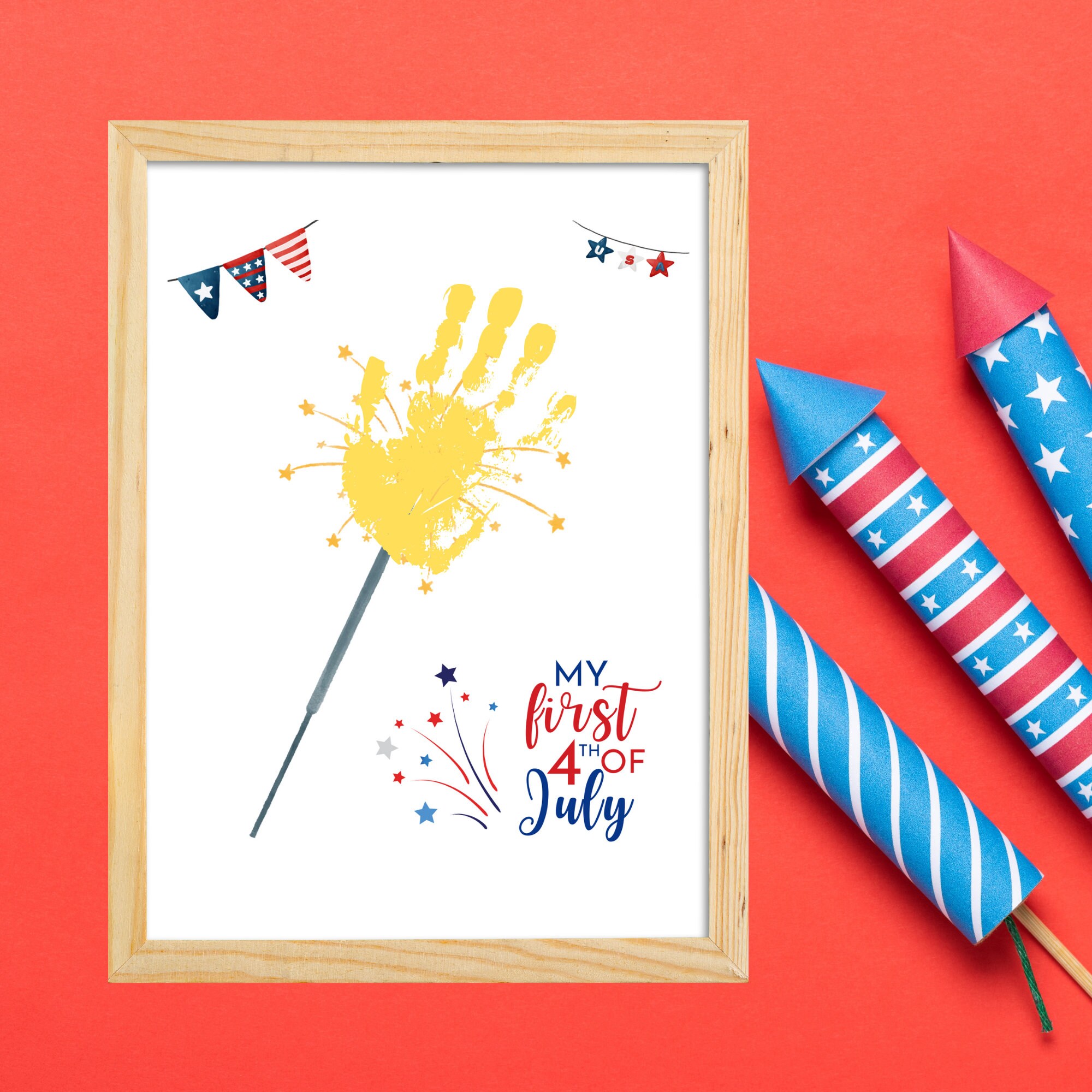 Sparkler Handprint Art 4th of July | My First 4th July | Independence ...