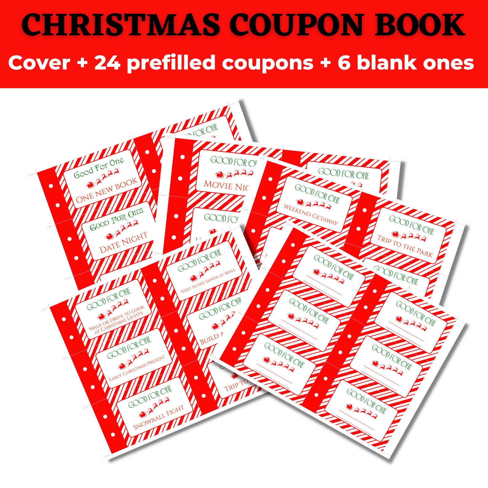 Christmas Coupon Book Stocking Stuffer Printable Coupon - Etsy