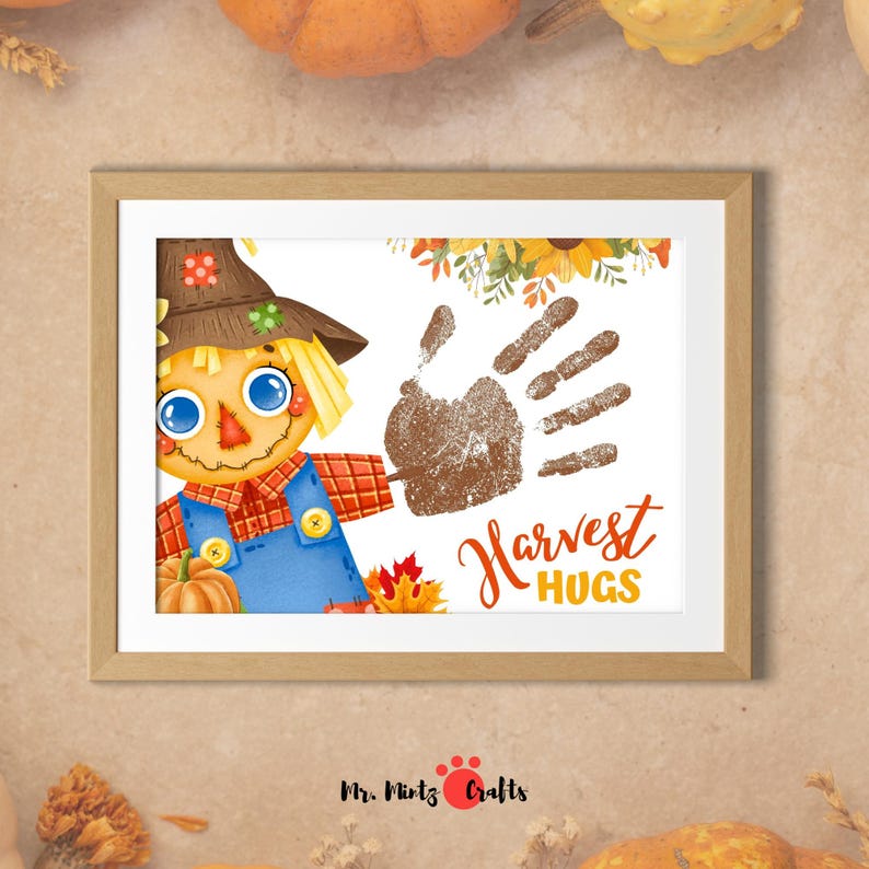 Fall Scarecrow Handprint Art Craft | Harvest Crafts for Kids | Autumn ...