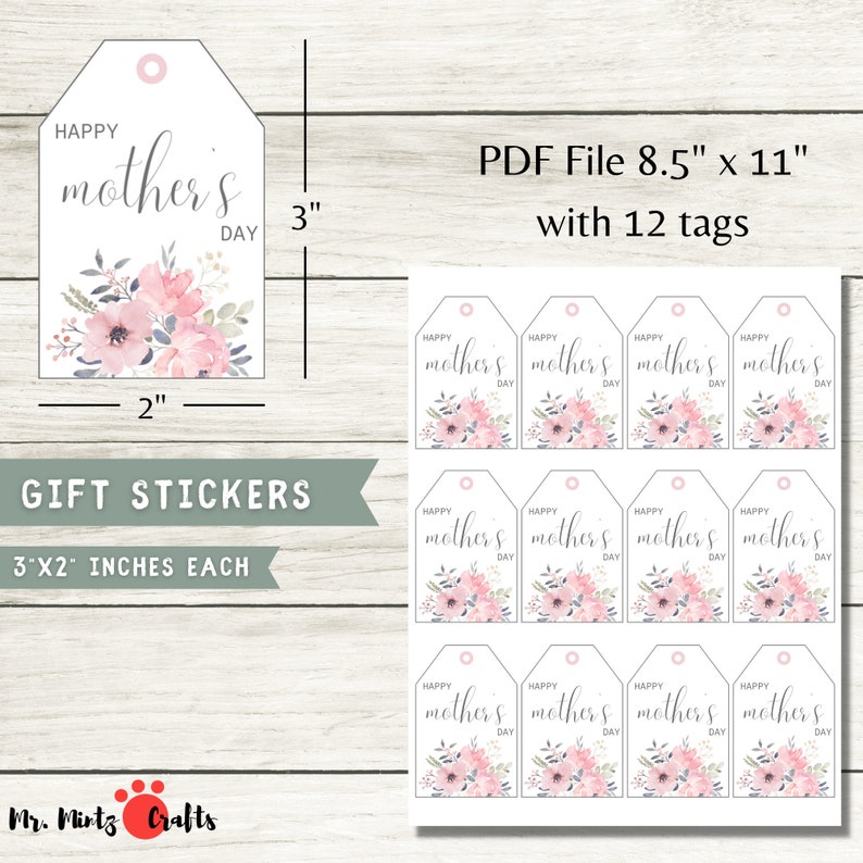 Mother's Day Gift Tags Printable Mothers Day Treat Tags - Etsy