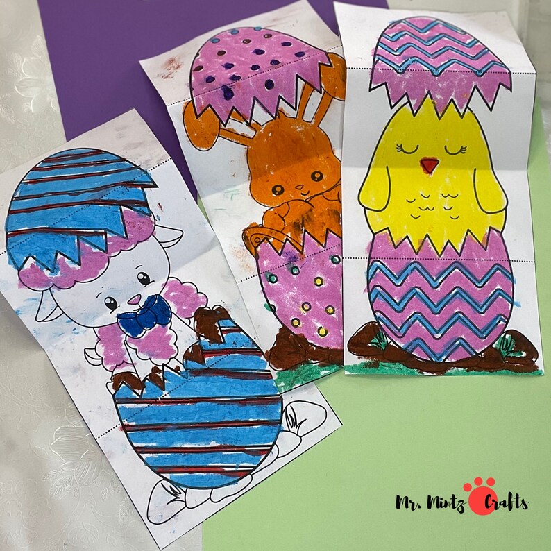Easter Egg Folding Surprise Craft or Card Easter Bunny - Etsy