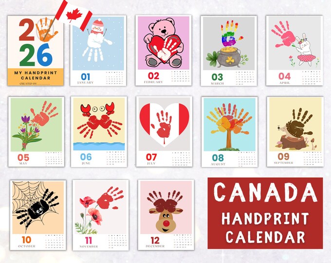 2026 Handprint Calendar, DIY Handprint Art for Kids, Preschool ...