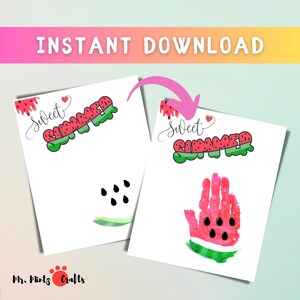 Summer Handprint Art Craft for Kids Printable | Pineapple Watermelon ...