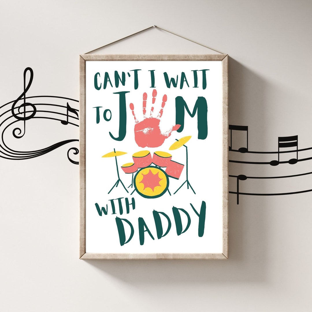 Handprint Art Craft Father's Day Gift for Dad Daddy Musician Drummer ...