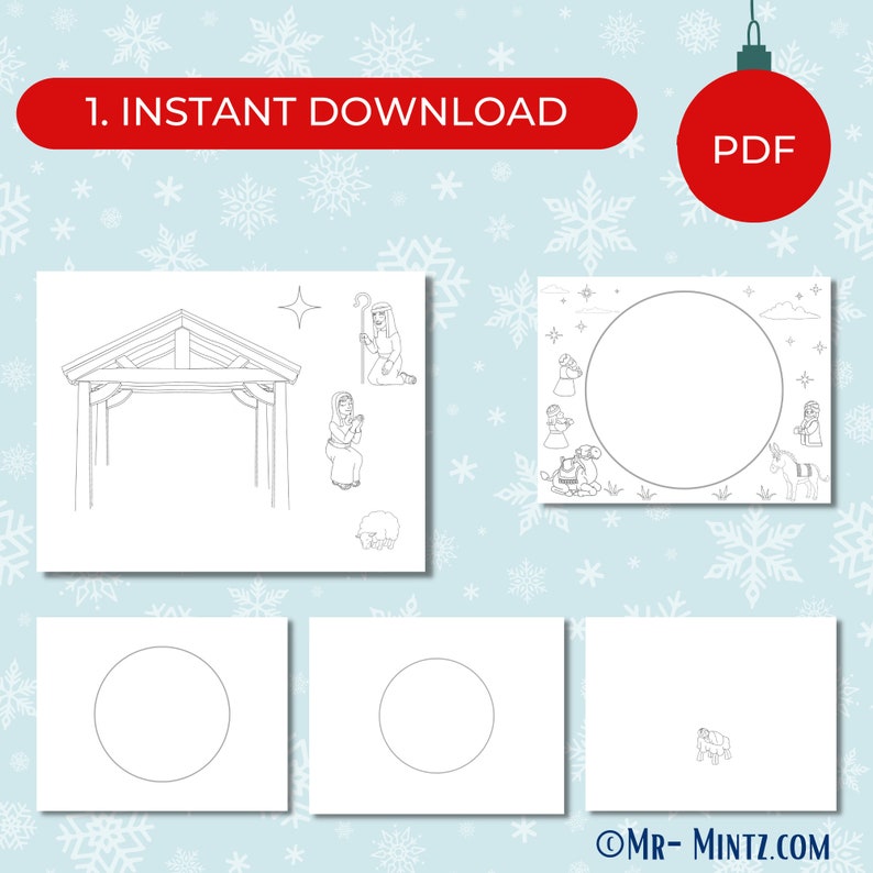 Printable Nativity Scene Nativity Activities for Kids - Etsy