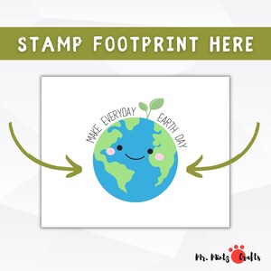 Earth Day Footprint Art Craft | Earth Day Printable for Kids | Happy ...