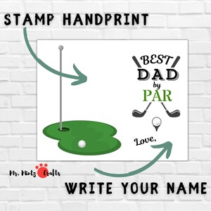 Best Dad by Par Fathers Day Handprint Art Craft Printable | Golf Dad ...