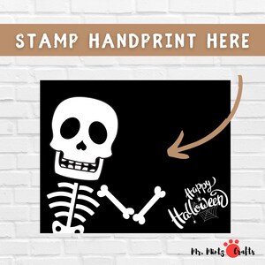 Halloween Skeleton Handprint Art Craft | Halloween Gift | Halloween ...