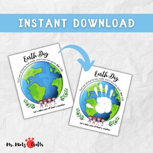 Earth Day Handprint Art Craft Printable Activities for Kids | Preschool ...