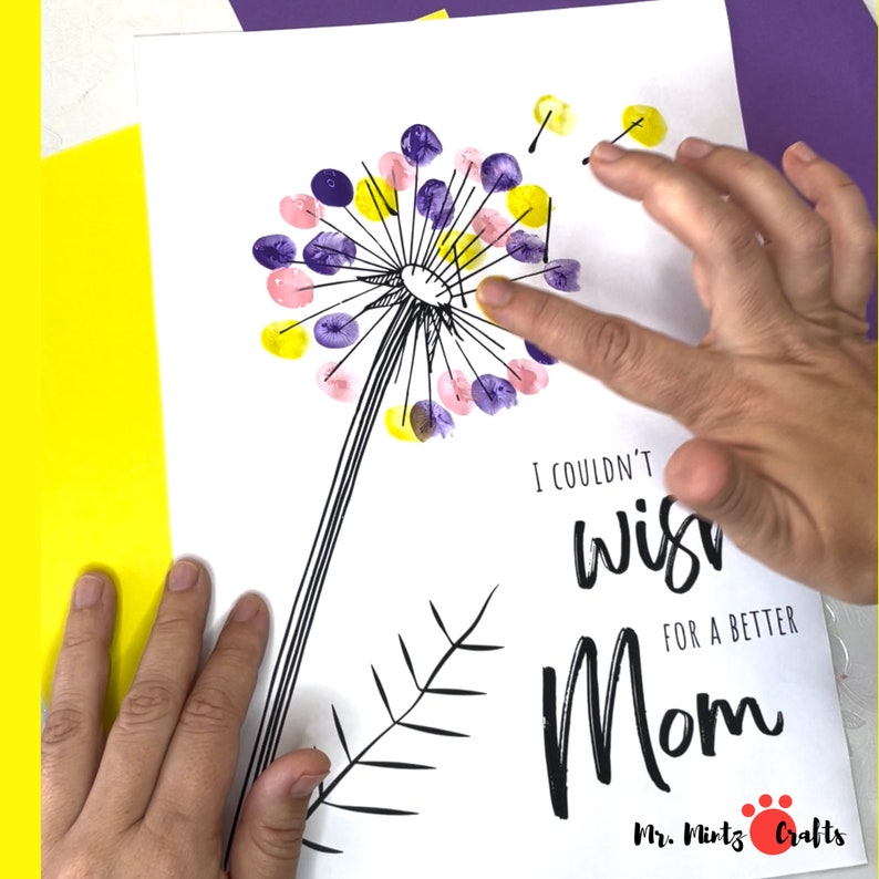Fingerprint Art | Mothers Day Fingerprint | Handprint Gifts for Mom ...