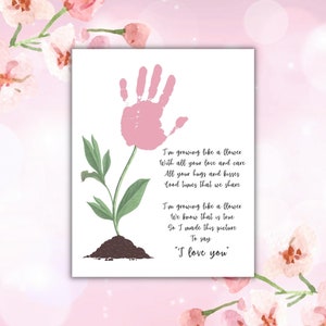 Mothers Day Handprint Fingerprint Art Craft Printable From Son Daughter ...