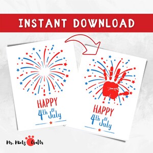 Fourth of July Handprint Art Craft | Firework Handprint Art | Happy 4th ...