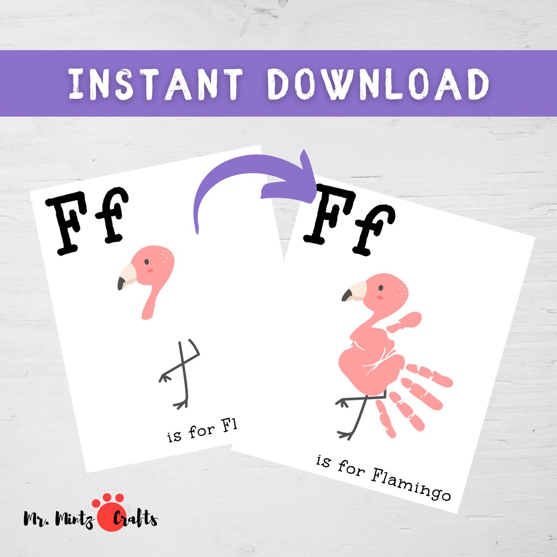 Alphabet Handprint Art Craft My Handprint ABC Alphabet Book - Etsy