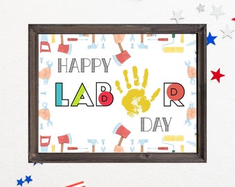 Labor Day Craft, Handprint Craft, Labor Day Thank You Printable ...