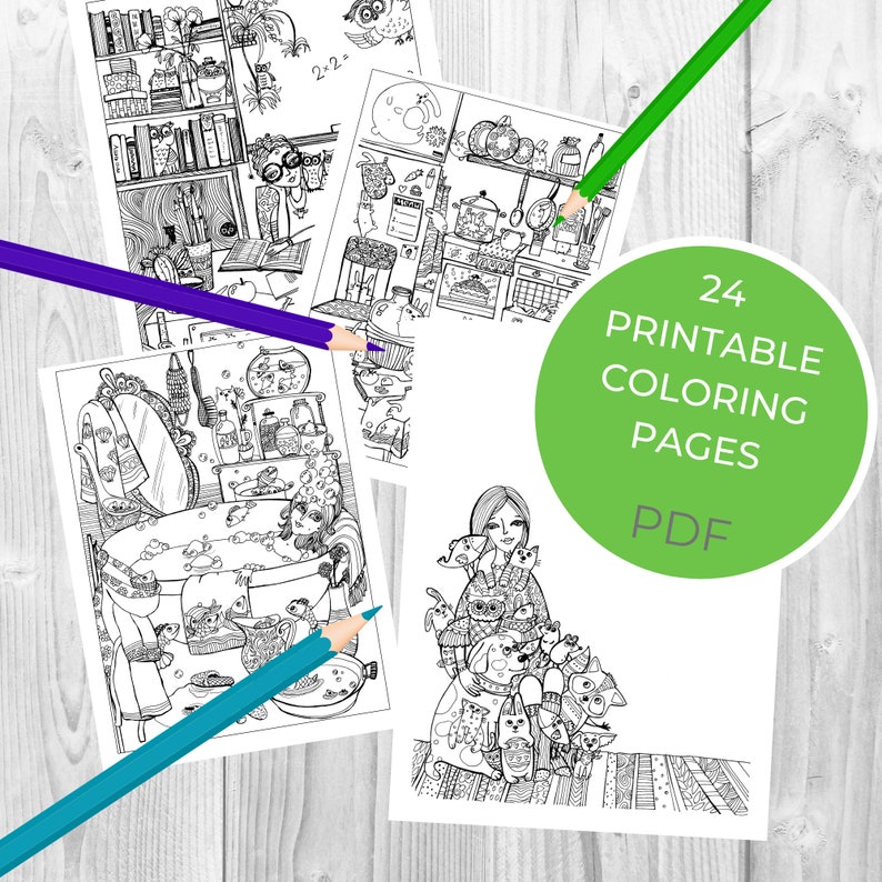 Seek and Find Coloring Sheets Adult Coloring Book Search | Etsy