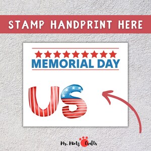 Memorial Day DIY Kids Handprint Keepsake Art Craft Printable | Memorial ...