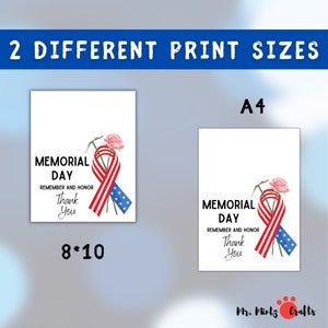 Memorial Day DIY Kids Handprint Keepsake Art Craft Printable | Memorial ...