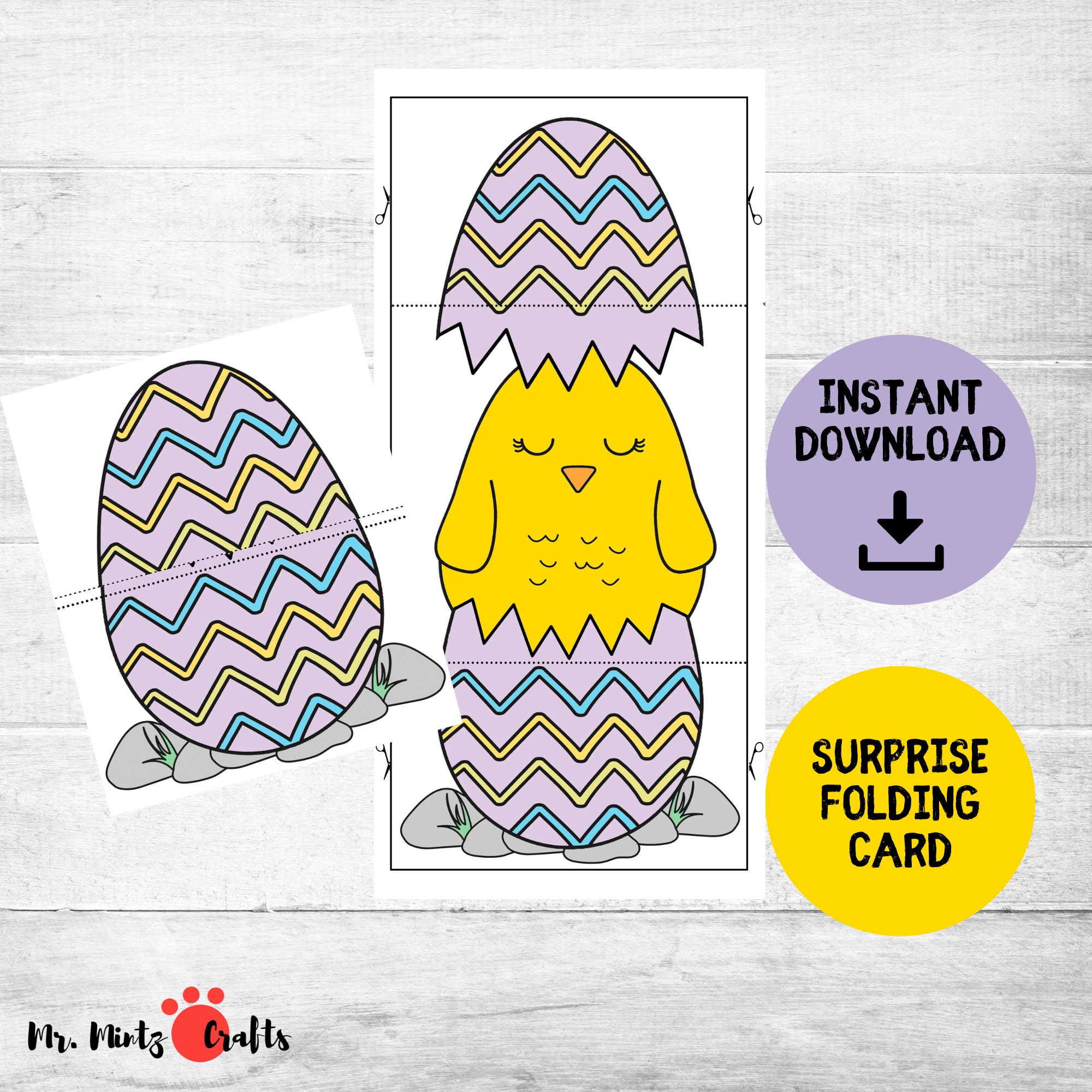 Easter Egg Folding Surprise Craft or Card | Easter Bunny | Easter Chick ...
