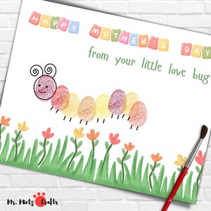 Fingerprint Handprint Mothers Day Art Craft for Mom Grandma | Spring ...